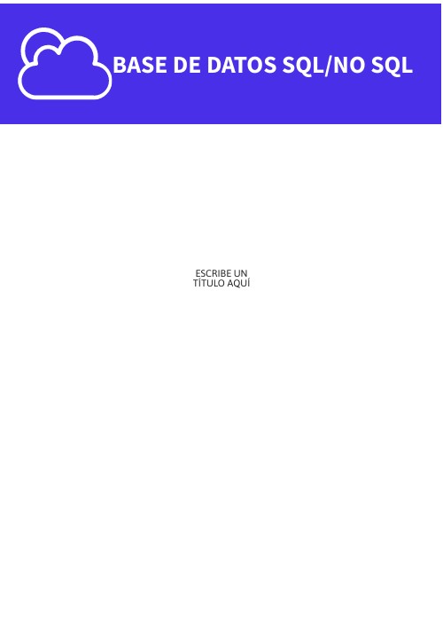 BASE DE DATOS SQL / NO SQL