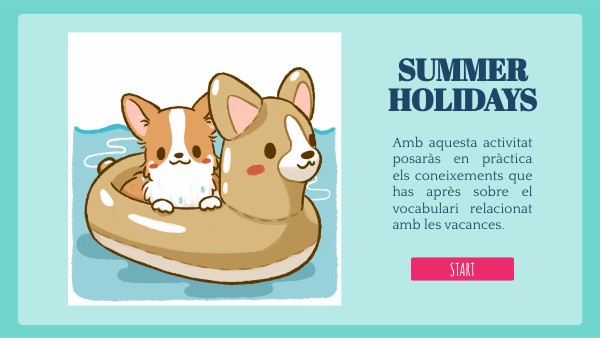 Vocabulari Summer Holidays | Genially