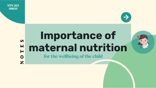 Maternal Nutrition and Fetal Development | Genially