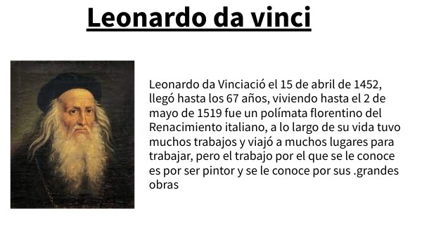 Infografía sobre Leonardo da Vinci | Genially