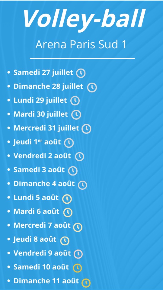Calendrier volley-ball JO