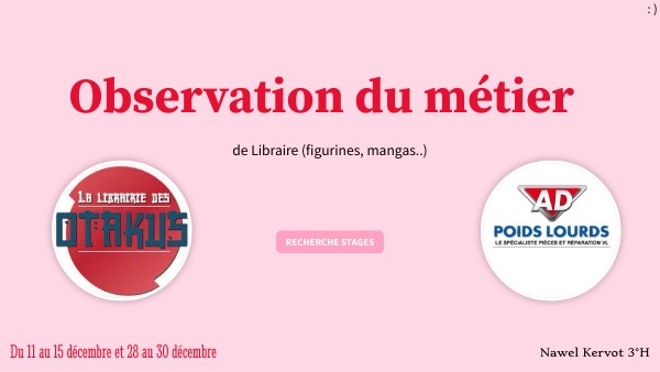 Stage d'observation | Genially