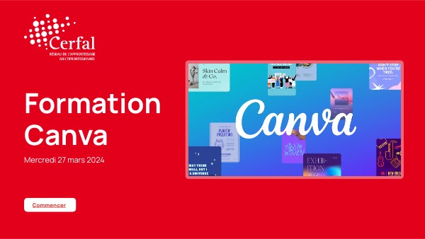 CFA CERFAL - Formation CANVA - 27 mars 2024 - Débutant | Genially