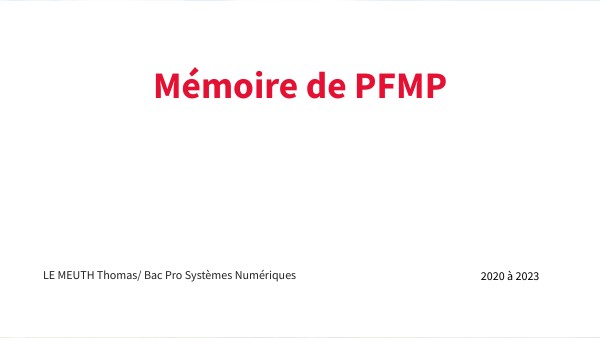 Mémoire PFMP