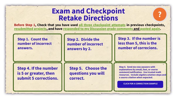Exam and Checkpoint Retake Directions | Genially
