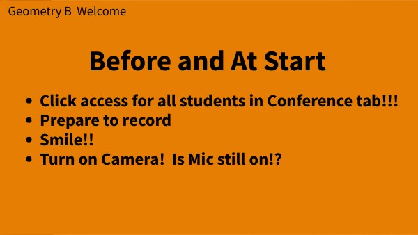 Geometry B Live Welcome | Genially