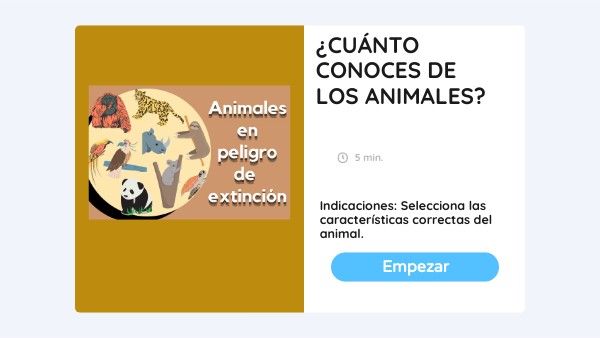 JUEGO ¿CUÁNTO CONOCES DE LOS ANIMALES?
