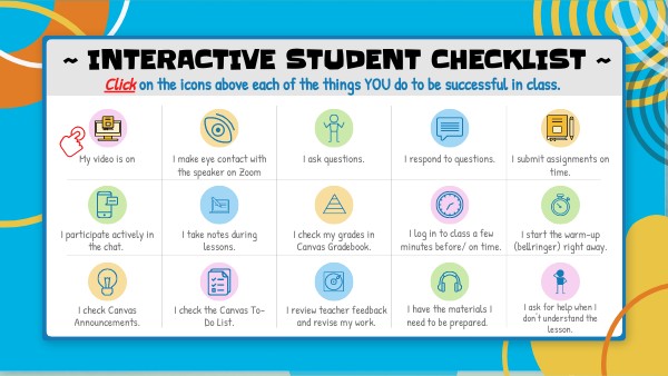 Successful Start Student Success Interactive Checklist | Genially