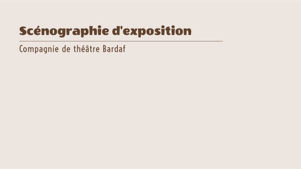 Scénographie d'exposition | Genially