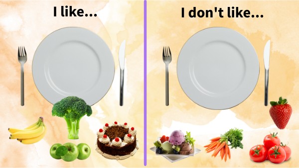 Like/don't like (FOOD) | Genially