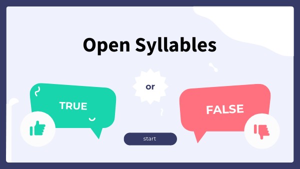 Open Syllables
