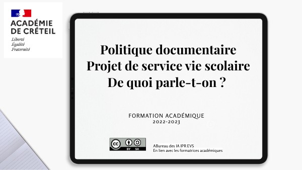 Politique documentaire-projet de service au service de la pédagogie