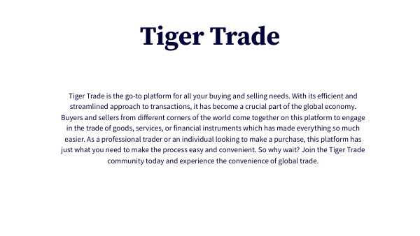 Tiger Trade