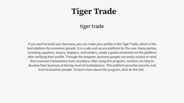 Tiger Trade
