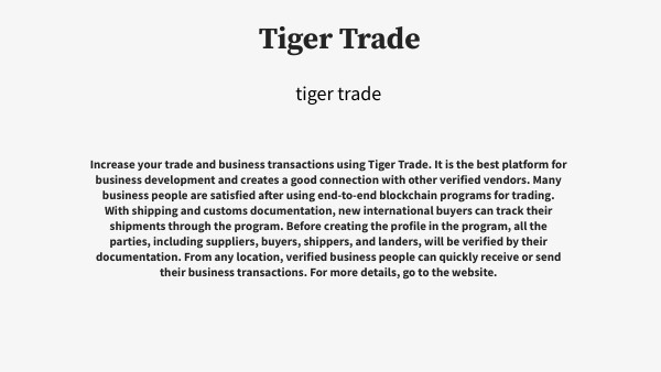 Tiger Trade