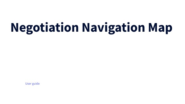 Negotiation Navigation Map