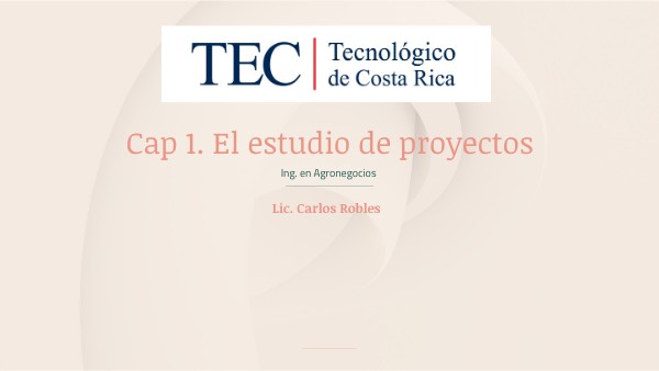 Cap 1 El estudio de proyectos