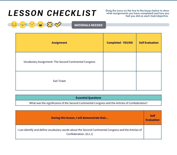 Topic 5SC Lesson 3 Lesson Checklist