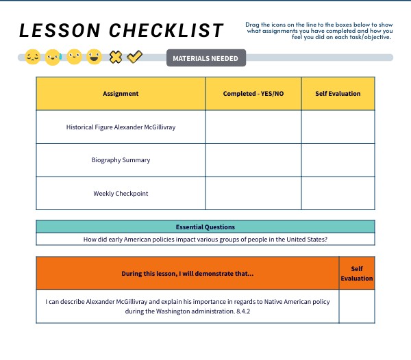 Topic 19 Lesson 5 Lesson Checklist