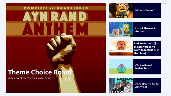 Theme Choice Board