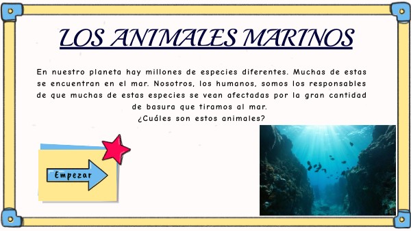 QUIZ ANIMALES MARINOS | Genially
