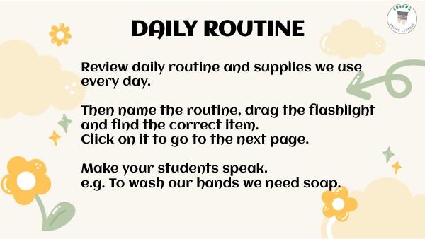 Pre A1 - Flashlight (daily routine) | Genially