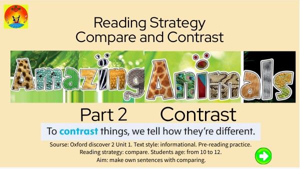 Contrast reading strategy Amazing Animals