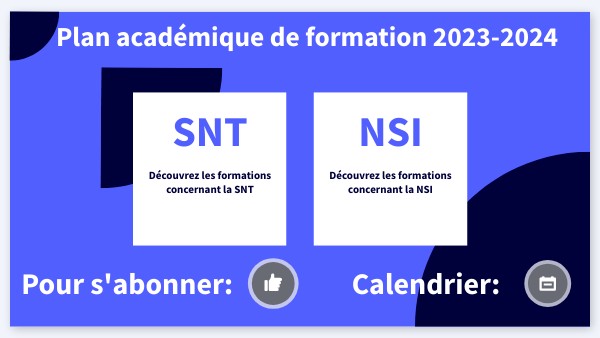 Programme académique de Formation 2023 - 2024 | Genially