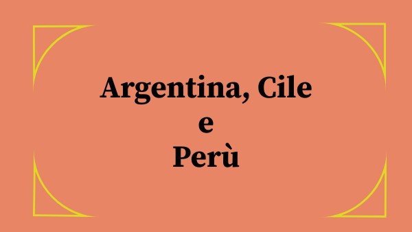 Argentina, Cile e Perù-Barone Giorgia