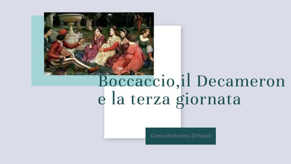 terza giornata del decameron e boccaccio