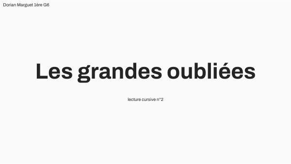 Lecture cursive Dorian Marguet 1ere G6 | Genially