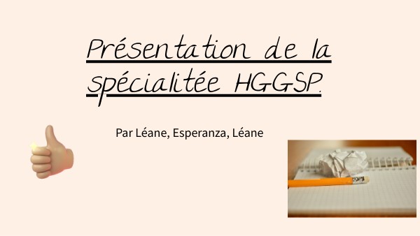 Présentation spécialité HGGSP seconde | Genially
