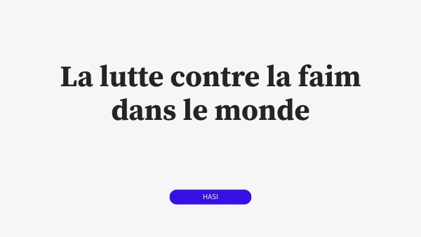 Lutte contre la faim