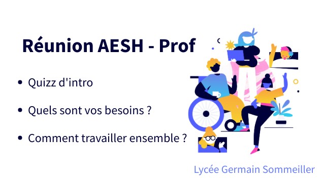Réunion d'échange AESH-Profs | Genially