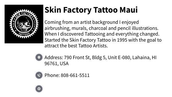 Skin Factory Tattoo Maui