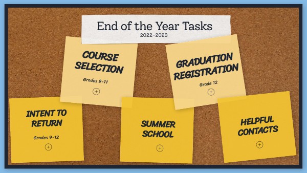 End of Year Tasks