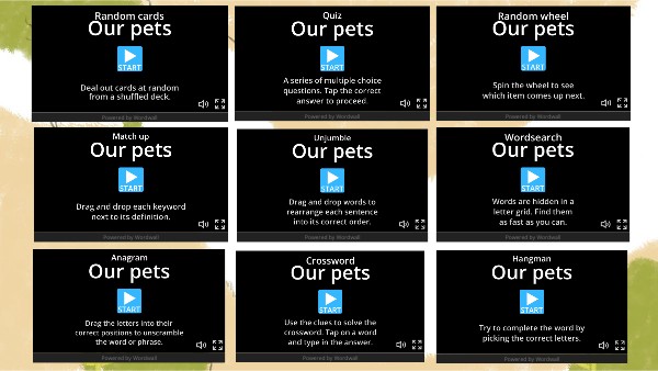 Word Practice (Our pets) | Genially