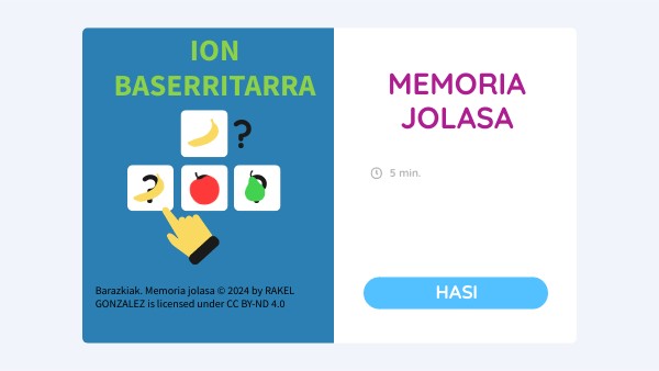ION BASERRITARRA BARAZKIAK MEMORIA JOLASA | Genially