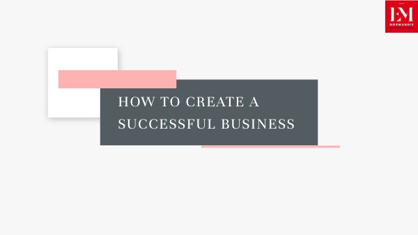 how to create a successful business (anglais)