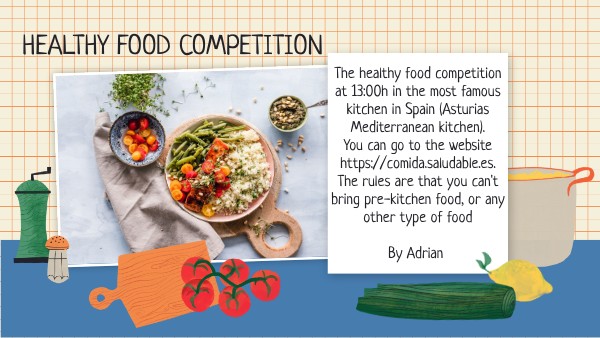 .9*/8The healthy food competition at 13:00h in the most famous kitchen ...