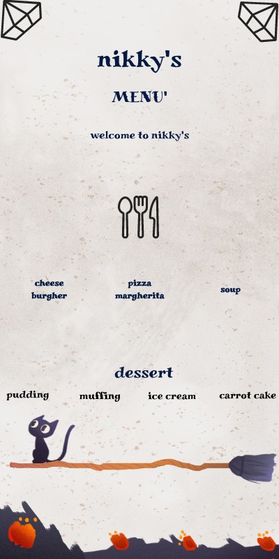 menu nikky's