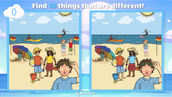 Find 16 things | Genially