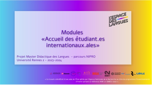 Présentation modules Rennes2D | Genially
