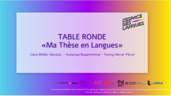 Table ronde "Ma thèse en langues"