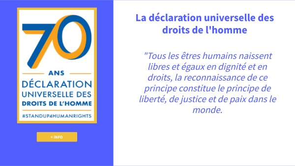 La déclaration universelle des droit humaine | Genially