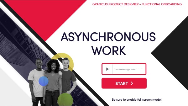 (PD) Asynchronous Work - Welcome to Your Role