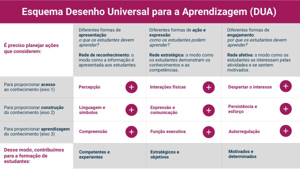 Esquema Desenho Universal para a Aprendizagem (DUA) | Genially
