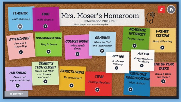 Mrs. Moser Homeroom Information 2023-24
