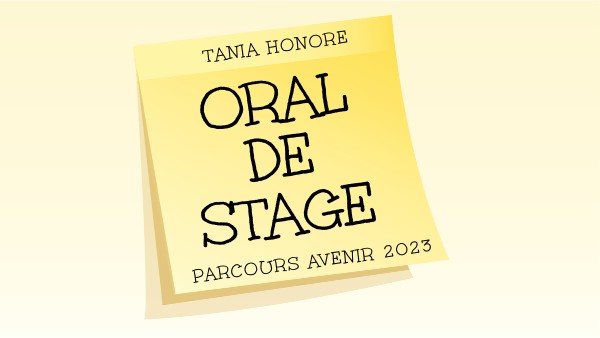 Oral de stage | Genially