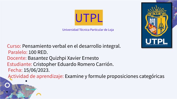 Los Cuatro tipos de proposiciones categóricas. | Genially